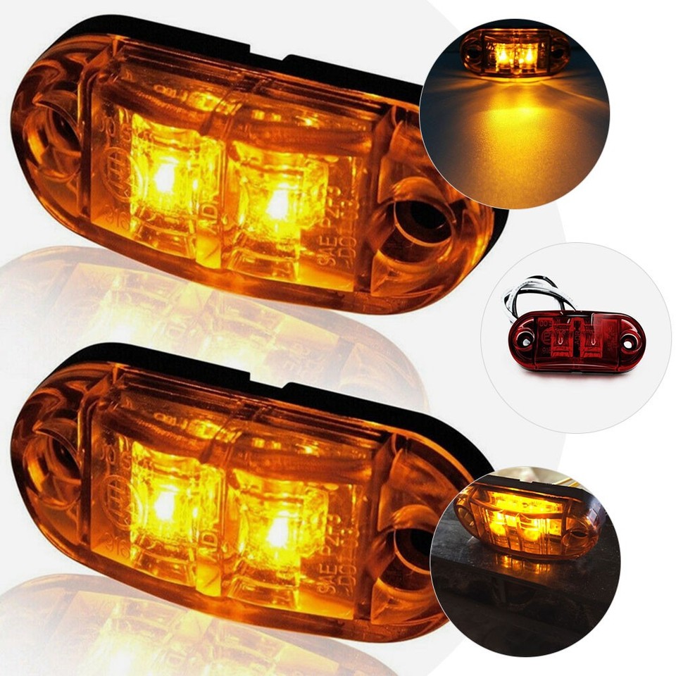 4pcs Led Trailer Marker Lights Side Indicators for Truck Parts Red ...