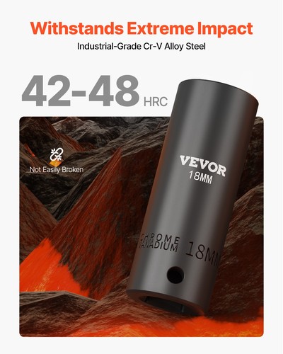 VEVOR Impact Sockets Set 1/2 Inch Drive 26 PCS Metric 10mm - 36mm Deep 6-Point | eBay