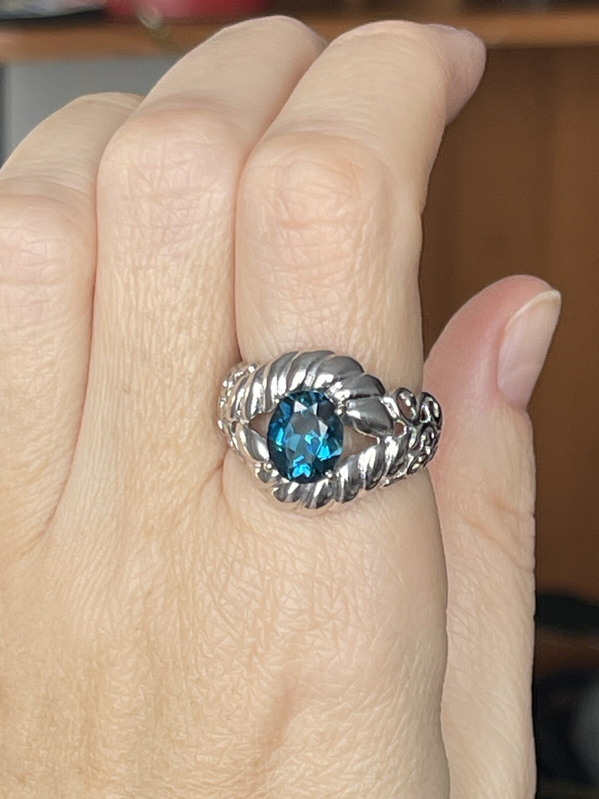 Carolyn Pollack 925 silver Blue Topaz ring Size 10 | eBay