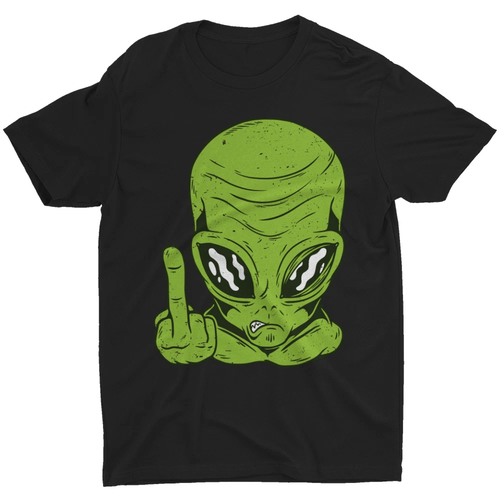 Alien Flip Off Middle Finger T-Shirt Funny Men's Tee Shirt Vintage ...