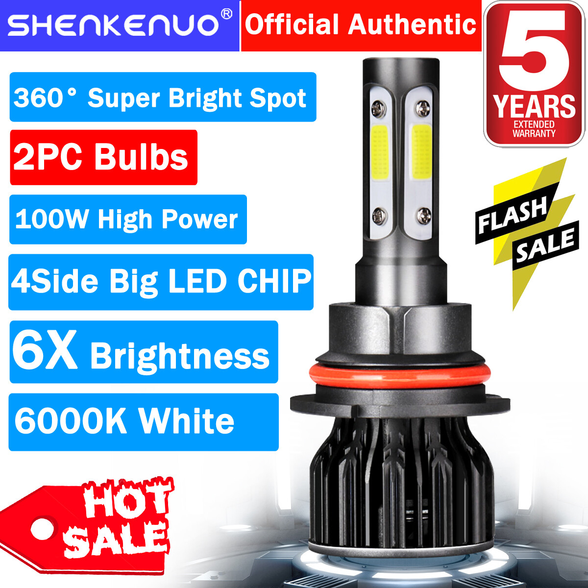 For GEO TRACKER 1989-1997 White 2pc 9004 Front LED Headlight Bulbs High ...
