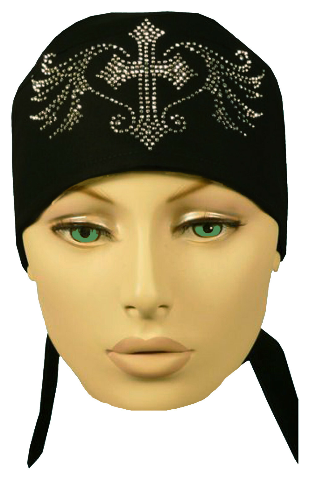 Christian Doo Rag Religious Skull Cap Cross and Angel Wings Rhinestones ...