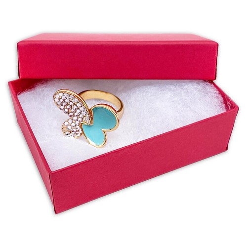 BULK 3.2x2.2x1 Cardboard #32 JEWELRY GIFT BOXES Cotton Fill Kraft Small ...