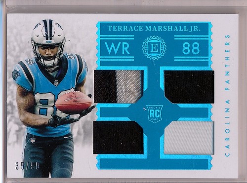 TERRANCE MARSHALL - 2020 Encased BLUE Quad Patch /50 - Panthers RC | eBay