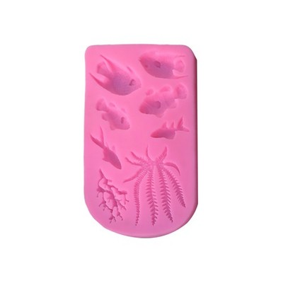 DIY Fish Coral Silicone Fondant Mold Beach Sea Cake Chocolate Icing ...
