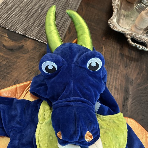 Dragon Costume 3T Dream Play Imagine Boy Girl Toddler Neon Blue Orange ...