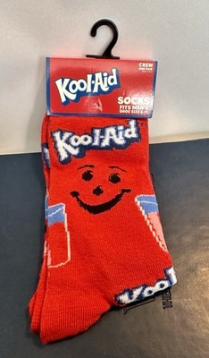 Kool-Aid Drink Socks Novelty Crew Adult Men Size 6-12 NWT Red | eBay