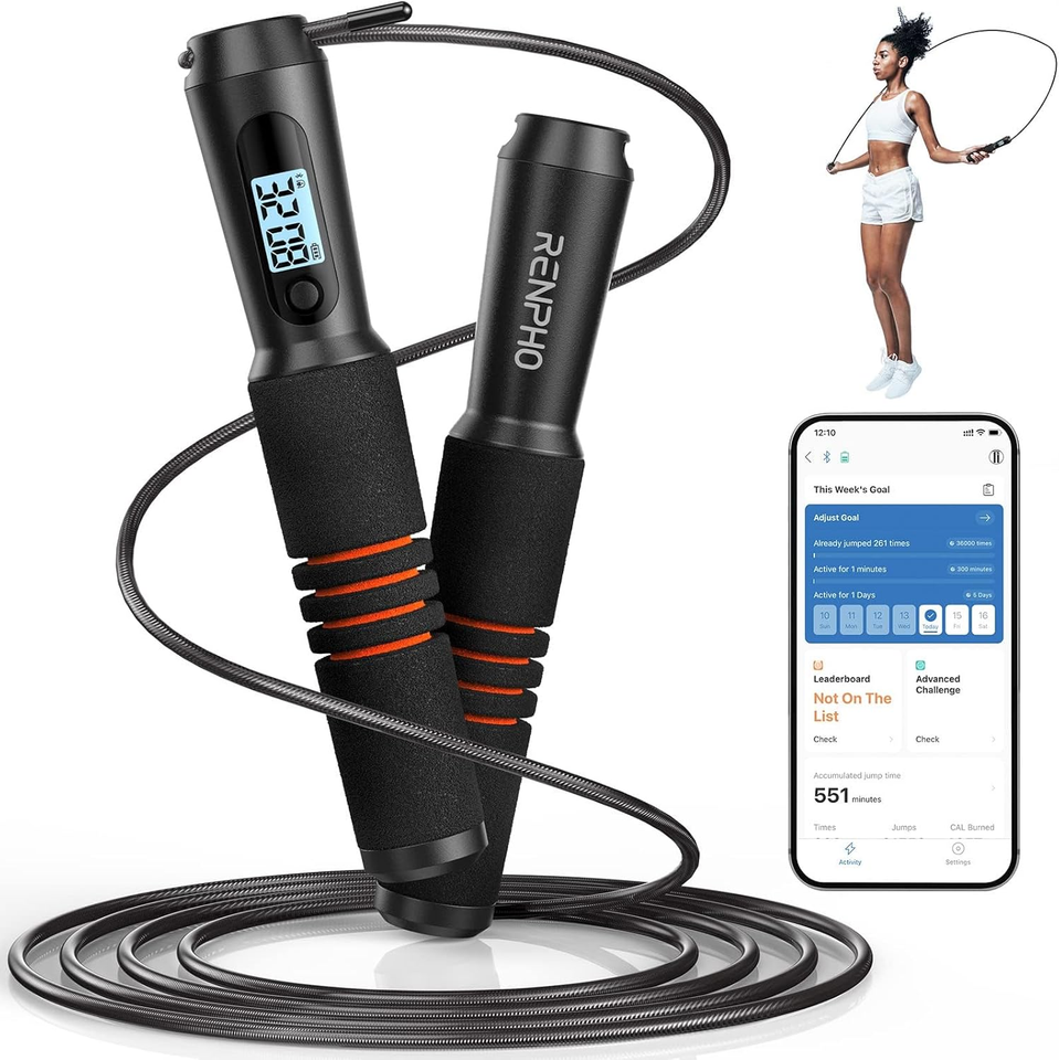 Smart Skipping Rope with Counter, Adjustable Jump Ropes for Fitness ...