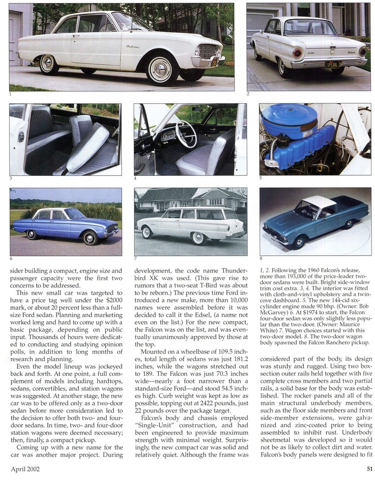 1960 1961 1962 1963 1965 FORD FALCON 17 pg Article FUTURA SPRINT SQUIRE ...