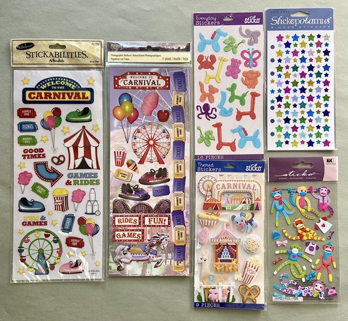 Lot of 6 Carnival, Fair, Amusement Stickers Sticko, Recollections ...