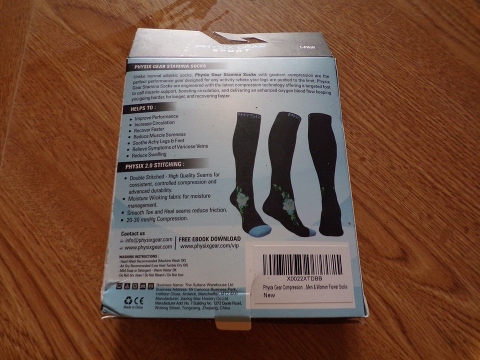 Physix Gear Sport Stamina Graduated Compression Socks 20-30 mmhg NEW Sz ...