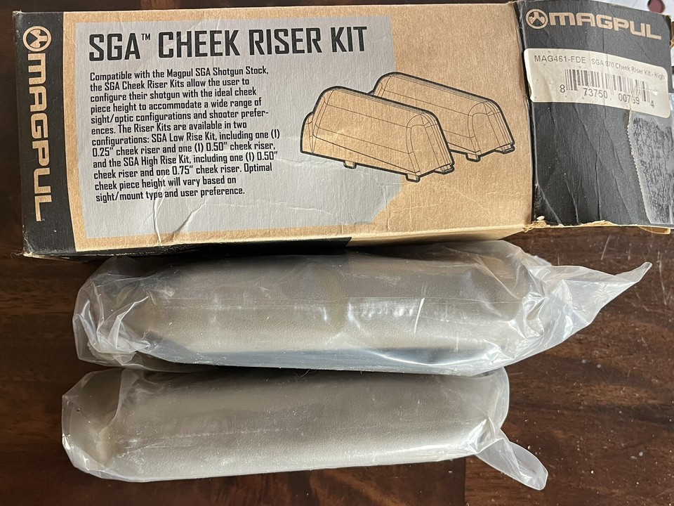 MAGPUL SGA Stock Cheek Riser Kit X2 HIGH 0.75" & 0.50" MAG461-FDE | eBay