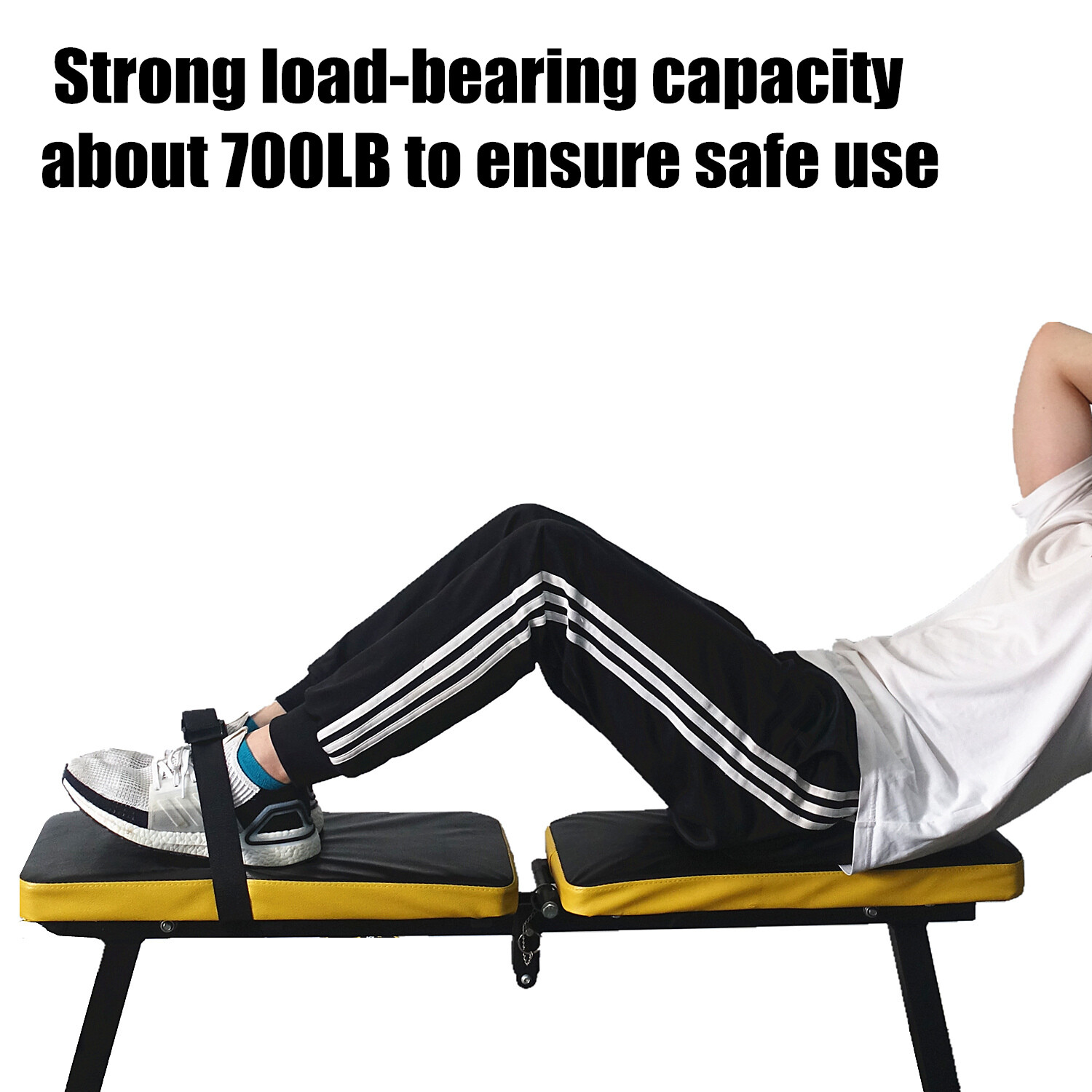 Nordic Hamstring Curl Strap Belt Capacity Exercise Assisted Bench Hammy ...