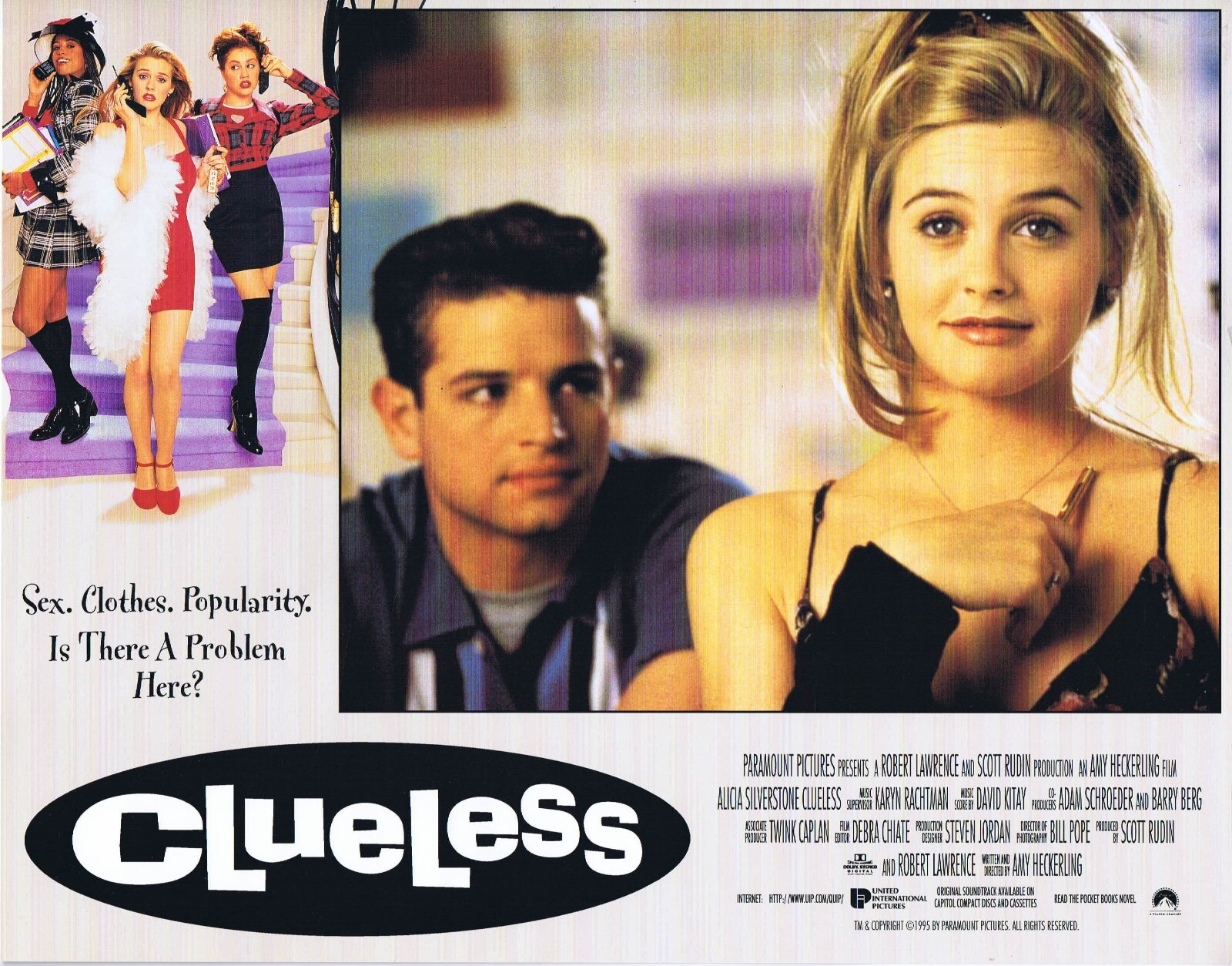 CLUELESS Original Lobby Card 3 Alicia Silverstone Stacey Dash Brittany ...