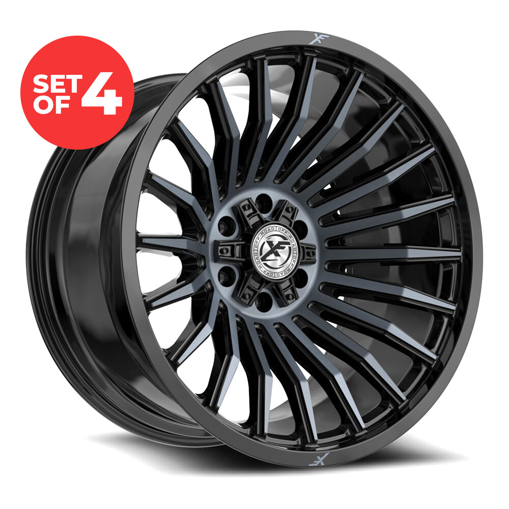 (Set of 4) XF Off-Road XF-231 Wheels 20x9 6x135/6x139.7 0 Black Rims 20 ...