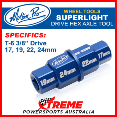 Motion Pro Superlight T-6 3/8" Drive Hex Axle Tool 17, 19, 22, 24mm 08 ...