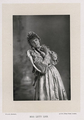 c.1890 PHOTO WOODBURYTYPE DOWNEY - MISS LETTY LIND | eBay