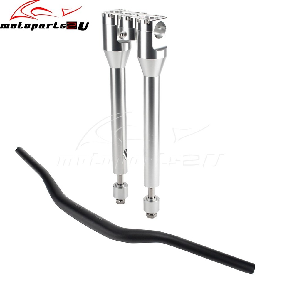 Universal 1-1/2" 38mm Motorcycle Handlebars Drag Bar 12'' Riser For ...