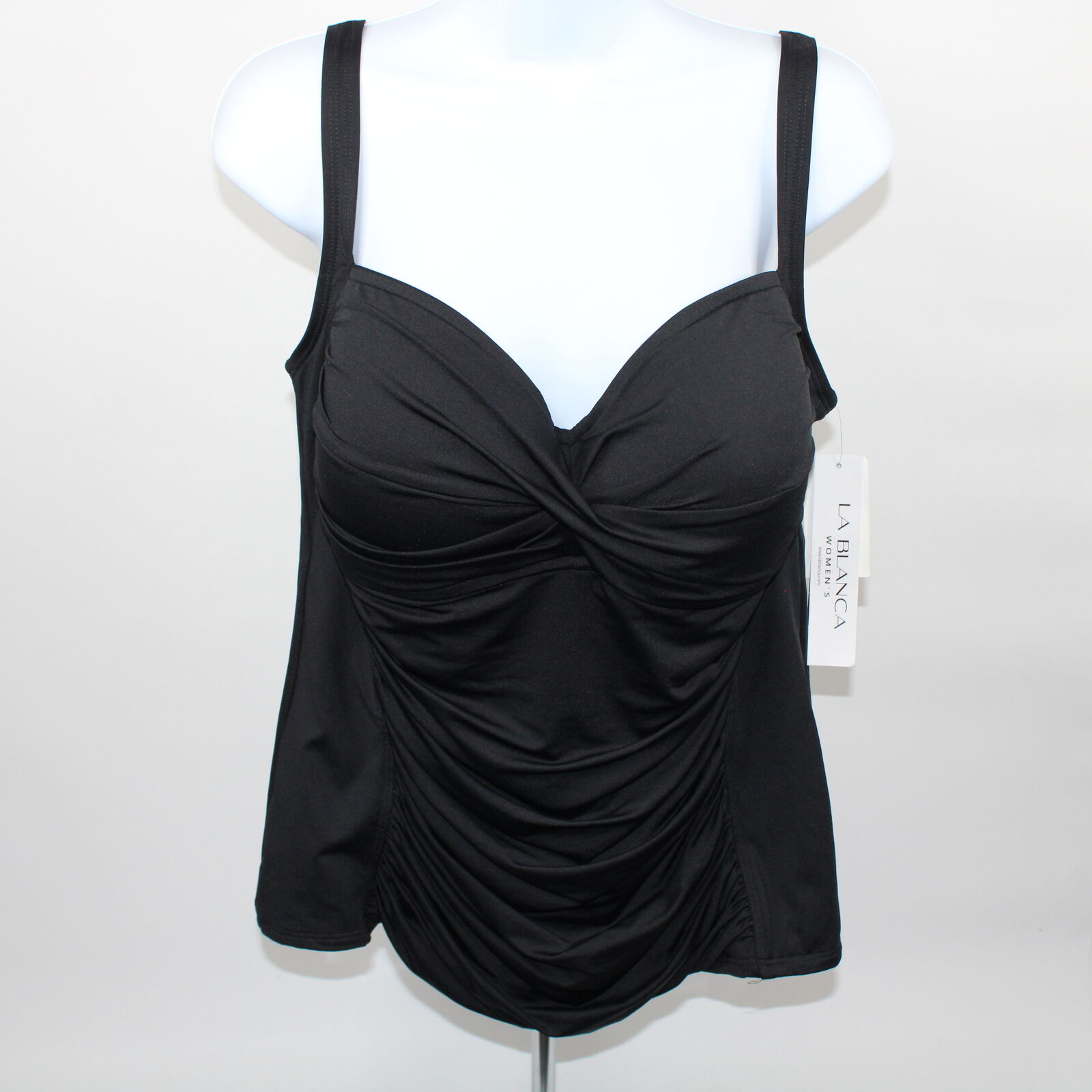 La Blanca Island Goddess Ots Sweetheart Tankini Top Plus Size 22w Black