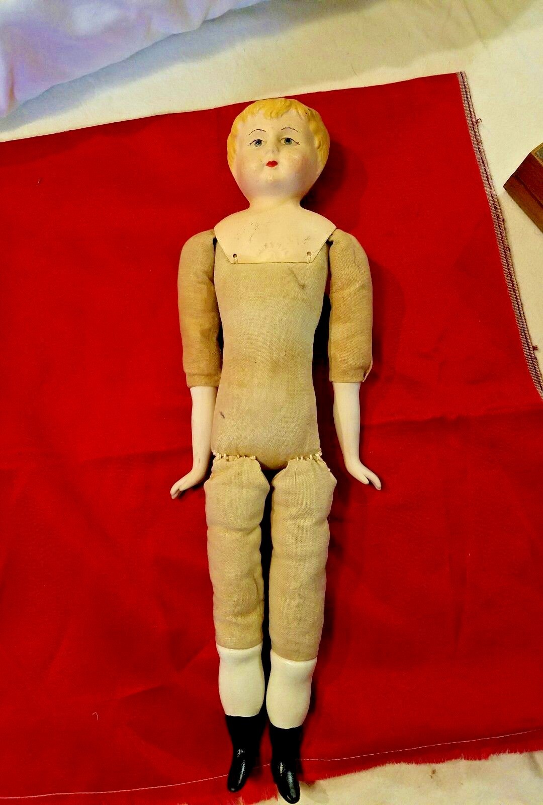 Sweet Antique Minerva Tin Head #5 Doll Bisque Arms & Legs 17" Made In ...