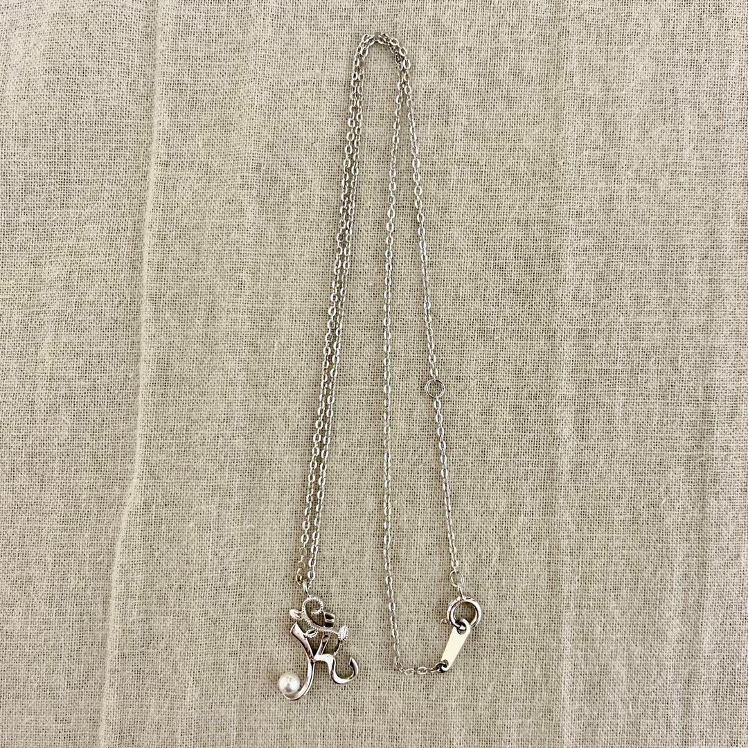 MIKIMOTO Necklace Akoya Pearl Sterling Silver 925 “R” Initial Pendant Chain Rare | eBay