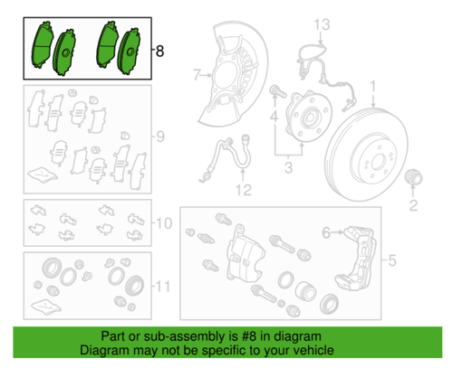 Toyota Genuine Camry RAV4 Avalon Disc Brake Pad Set Front 04465-0E060 ...