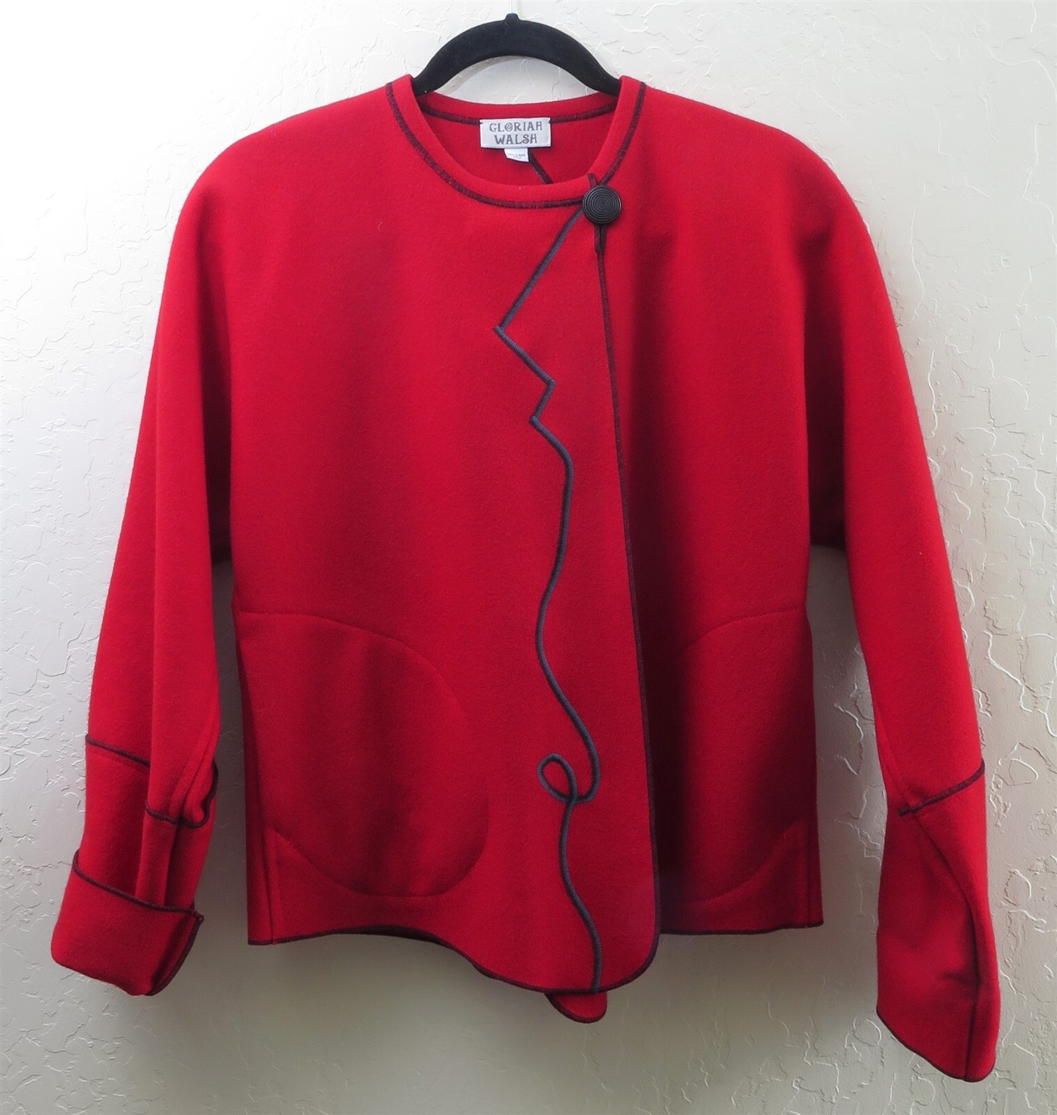 Gloriah Walsh Vintage Artist Jacket Coat Felt Red and… - Gem