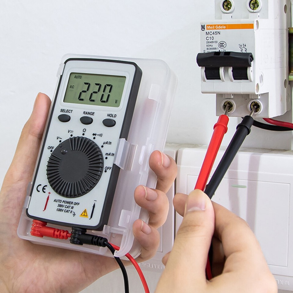 LCD Pocket Digital Multimeter AC/DC Automatic Portable Voltmeter ...