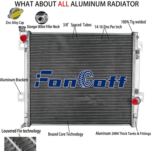 Aluminum 2-Row Radiator Fits 2003-2009 Toyota 4Runner SR5/ Lexus GX470 ...