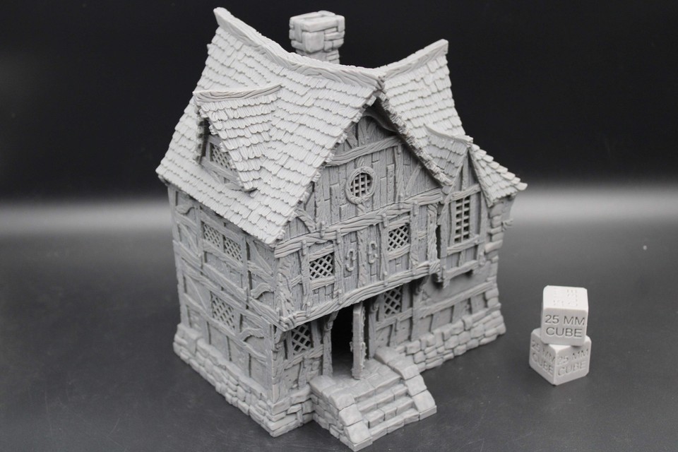 Tabletop Terrain Fantasy Upper Class Home Wood Roof Dnd RPG wargame ...