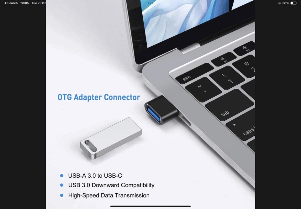 Type C to USB Adapter 3.0 USB-C 3.1 Male OTG, Female Data Connector ...