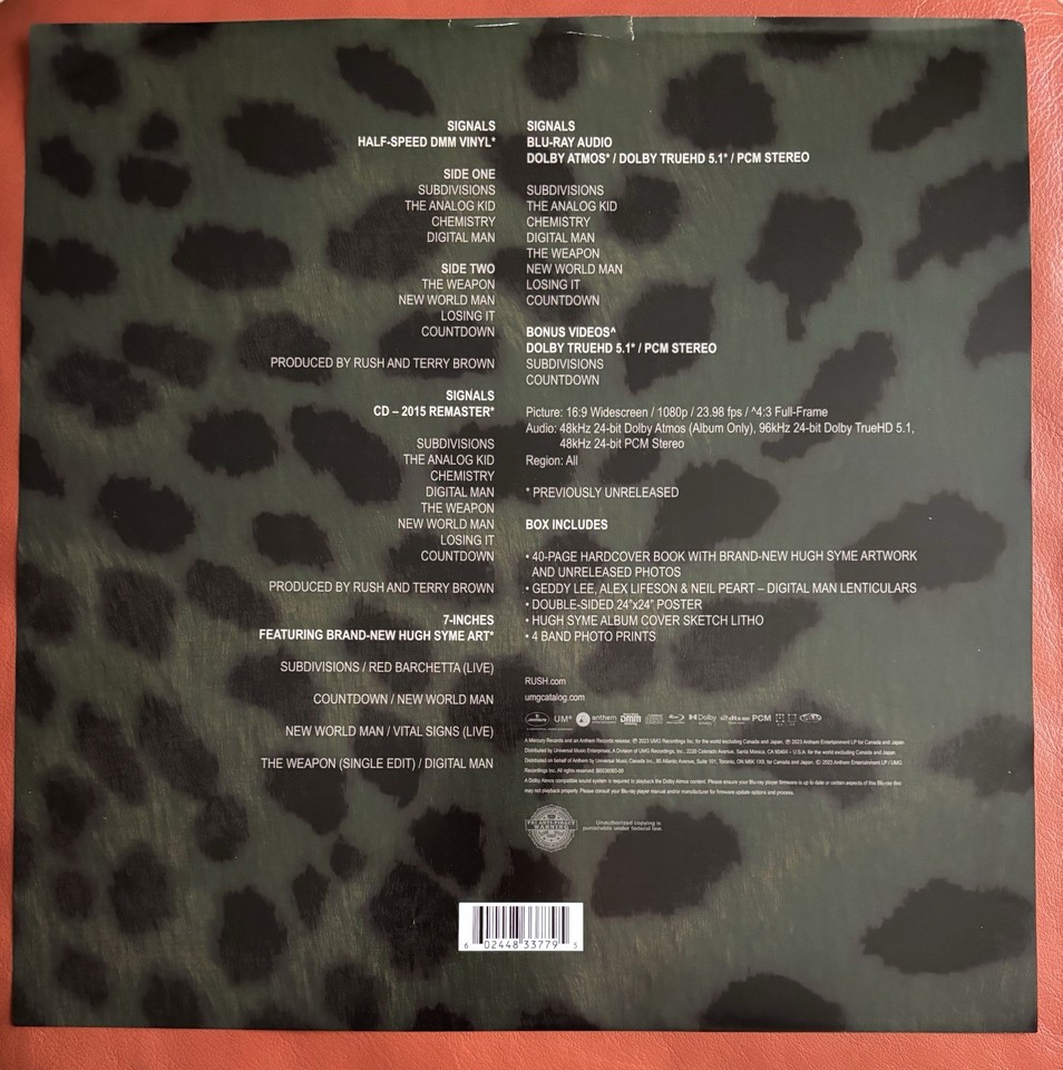 RUSH Signals SIGNED 40th Anniversary Super Deluxe Box Set LP, 4x7”, CD ...