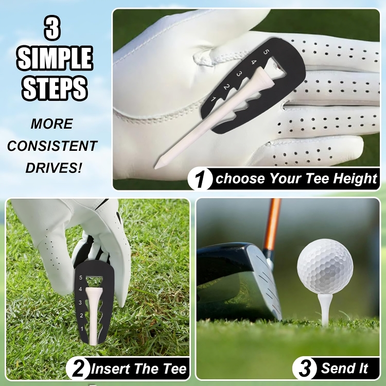 2 PCS Adjustable Golf Tee Height Setter Training Aid–Tall Tee Holder ...