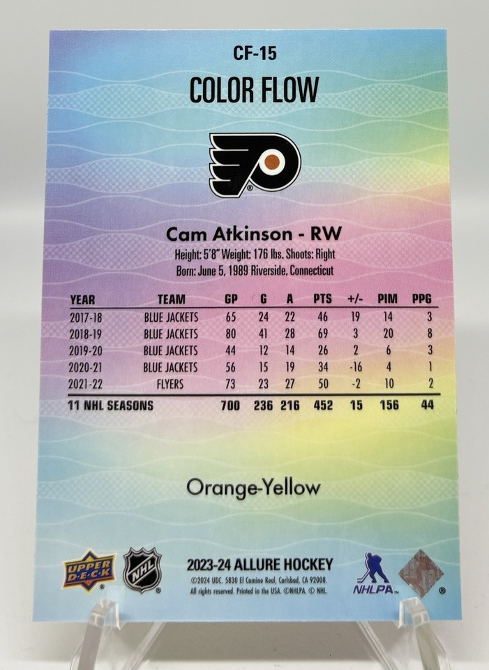 2023-24 Upper Deck Allure - Color Flow Cam Atkinson #CF-15 Orange ...