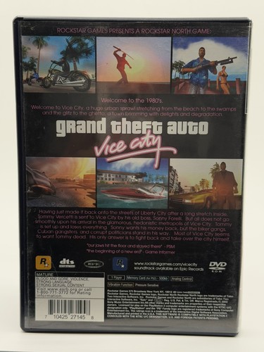 Grand Theft Auto Vice City (PlayStation 2, 2002) GTA PS2 Black Label ...