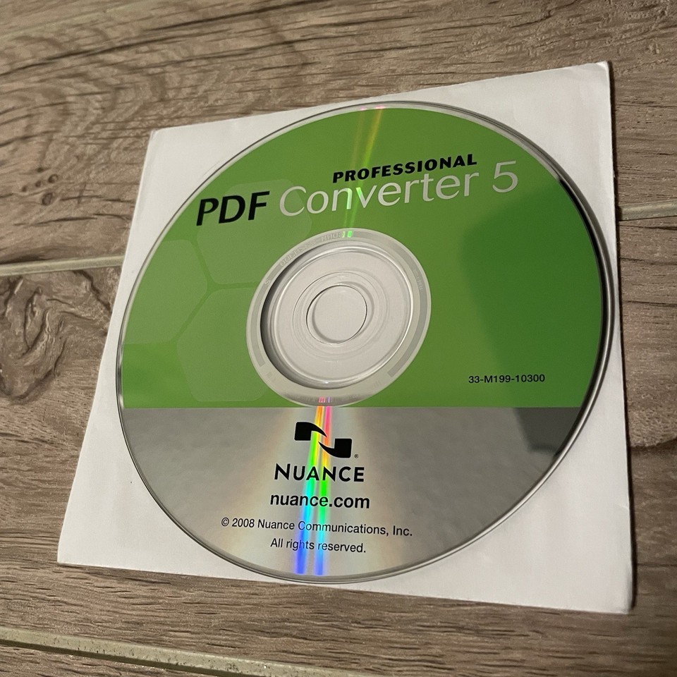 Nuance PDF Converter Professional 5 - Install Disc & Serial Number | eBay