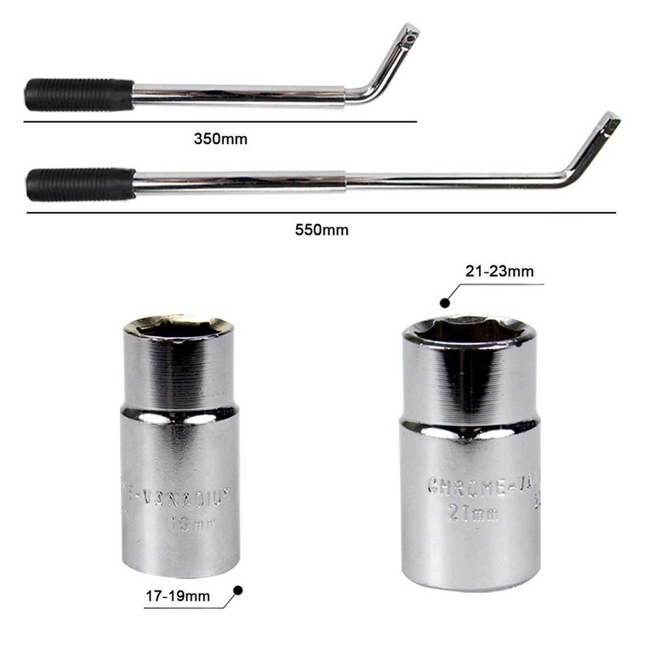 Telescoping Lug Wrench Standard Sockets Breaker Bar Wheel Tire Rim Lock ...