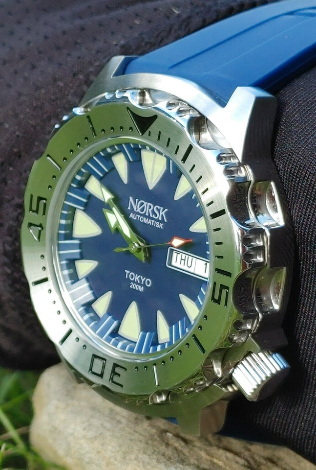 Automatic Sea Monster Watch, Norsk, Diver, Seiko NH36a movement Orange ...