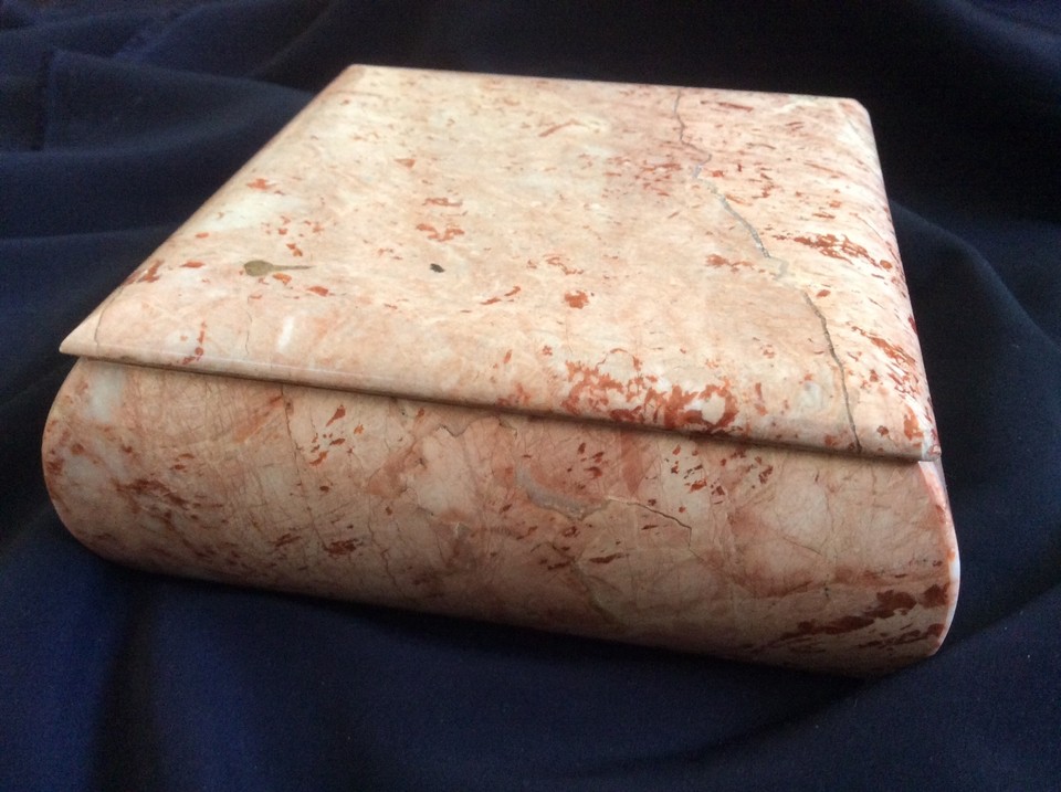 GENUINE PINK RED JASPER HANDMADE SQUARE JEWELRY BOX CASKET TRINKET 6"x6 ...