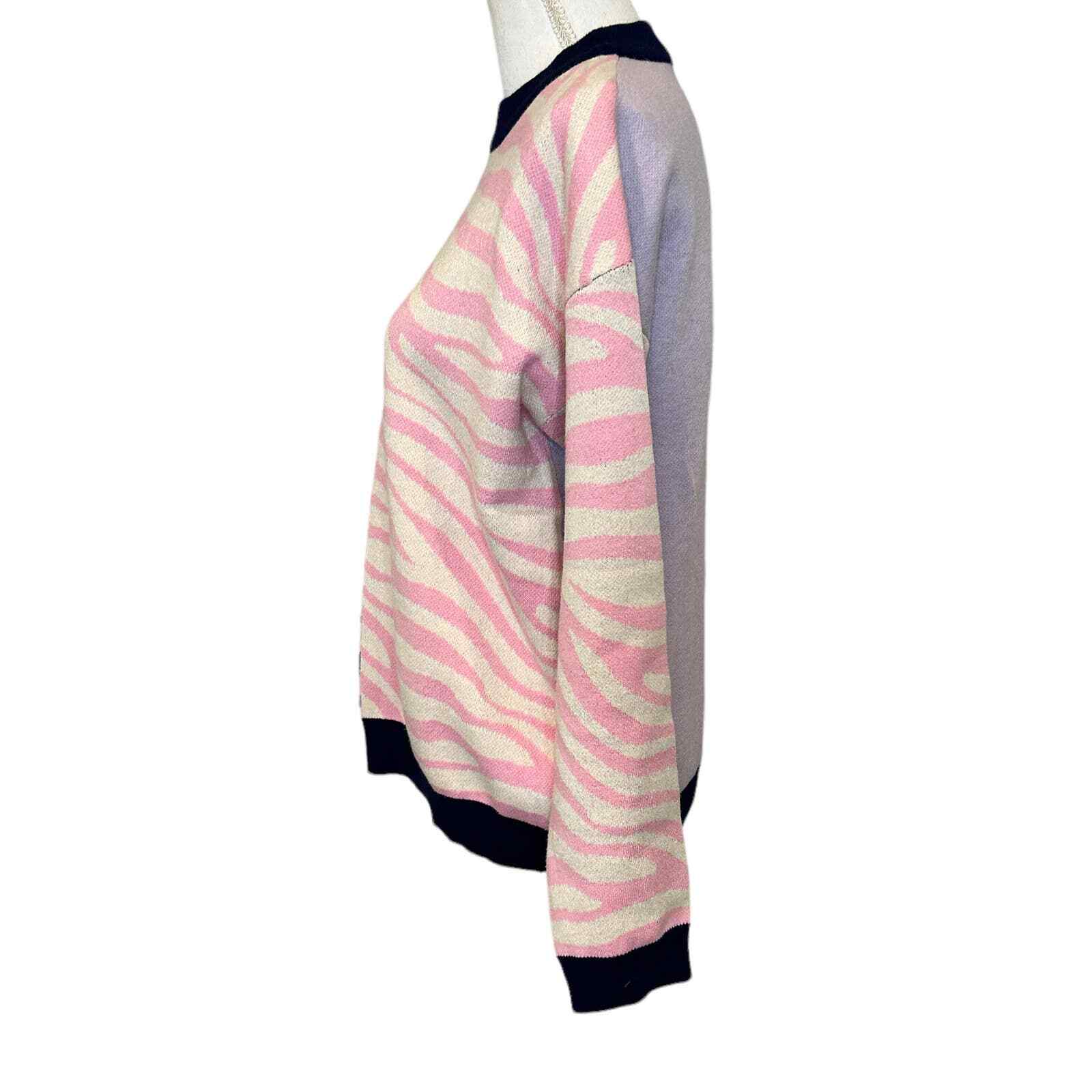 THML Too Wild Colorblock Mixed Print Sweater - Gem