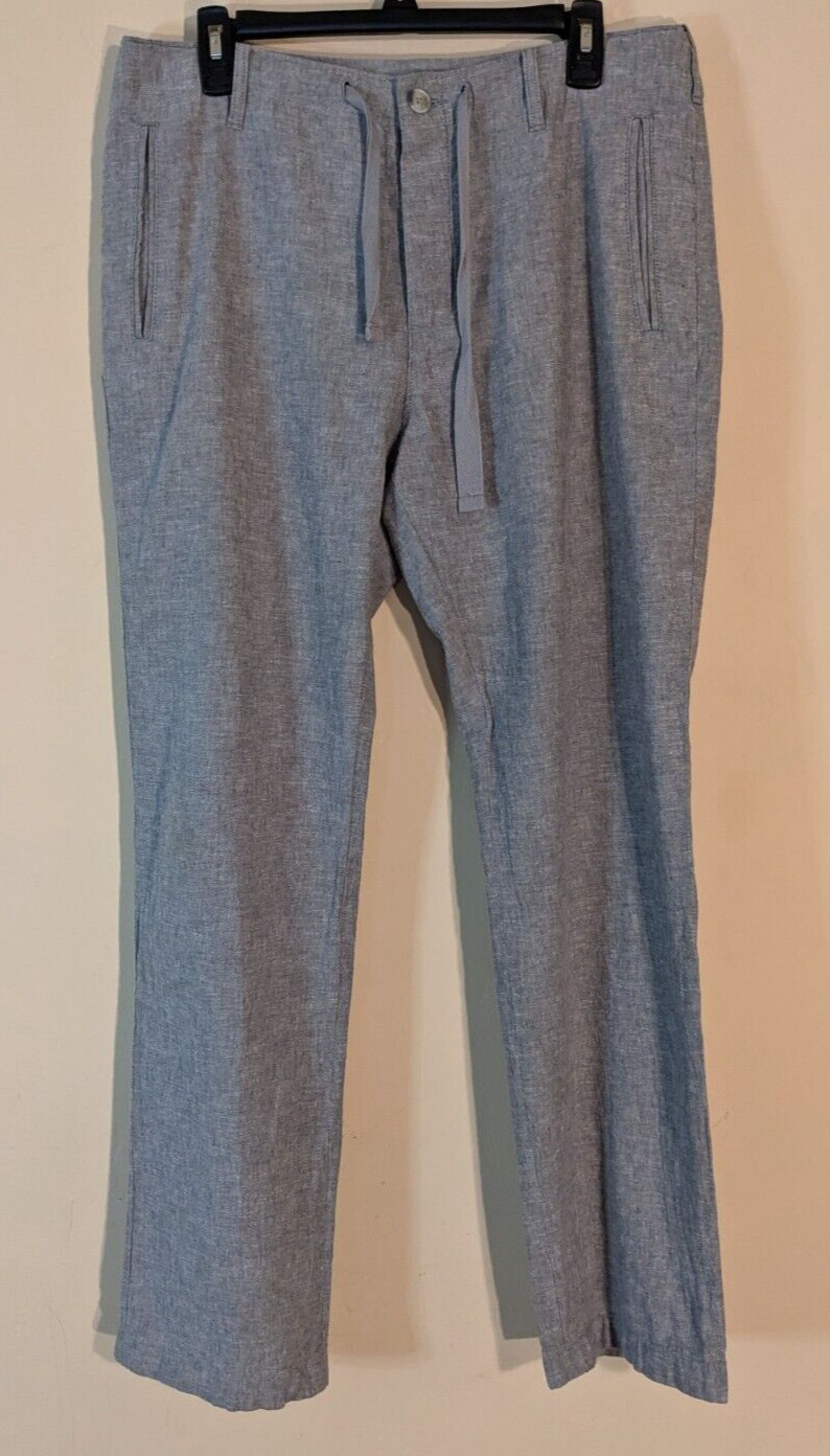 Perry Ellis Chiseled Stone Linen Blend Drawstring Pan… - Gem