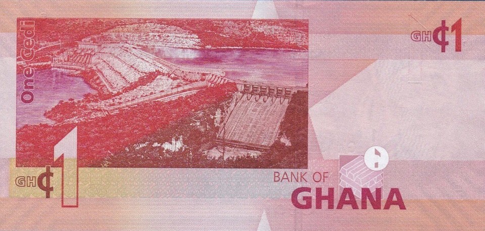 Ghana 1 Cedi Circulated Banknote 2015. One Ghanaian Cedi The Big Six ...