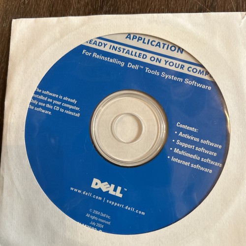 Dell Application Disc for Reinstalling Dell Tools System Software 2004 ...