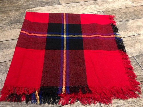 Liz Sinclair Large Red Black Blue Plaid Womens Blanket Scarf Neck Wrap ...