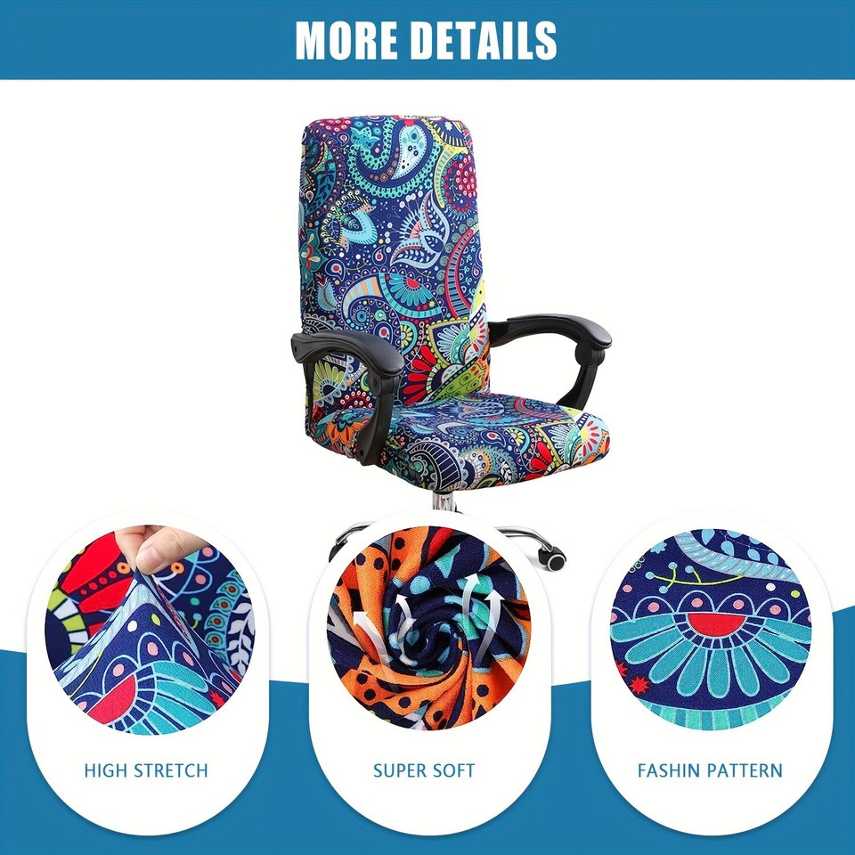 Stretch Printed Computer Office Chair Covers, Removable Washable Anti ...