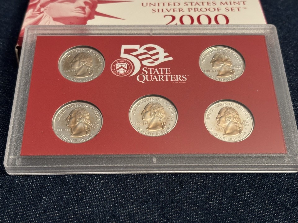 2000-S U.S. Silver Proof Set, 10 Coins Including State Quarters in OGP ...