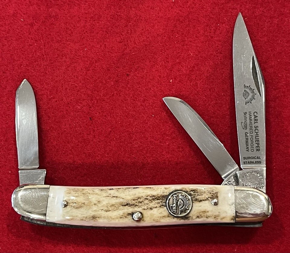 1980'S EYE BRAND CARL SCHLIEPER STOCKMAN STAG POCKET KNIFE SS-DS | eBay