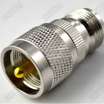 N-UHF N Female Jack to UHF PL-259 Male Plug Connector Adapter Brass ...