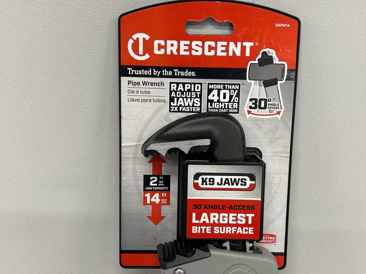 Crescent Pipe Wrench 14-in Individual Hand Tool Aluminum K9 Jaw Long 2 ...