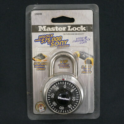 Master Lock 1500D Combination Pad Lock Black & Silver ~ New in Pkg | eBay
